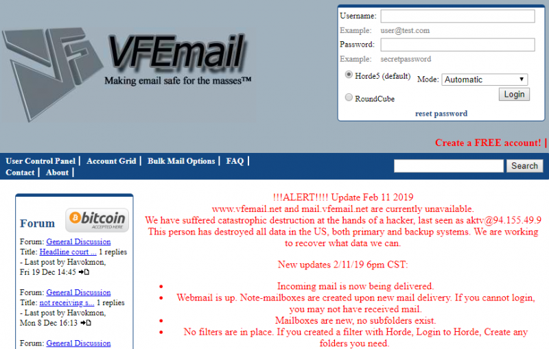 All data lost in 'catastrophic' hack of email provider VFEmail - SiliconANGLE