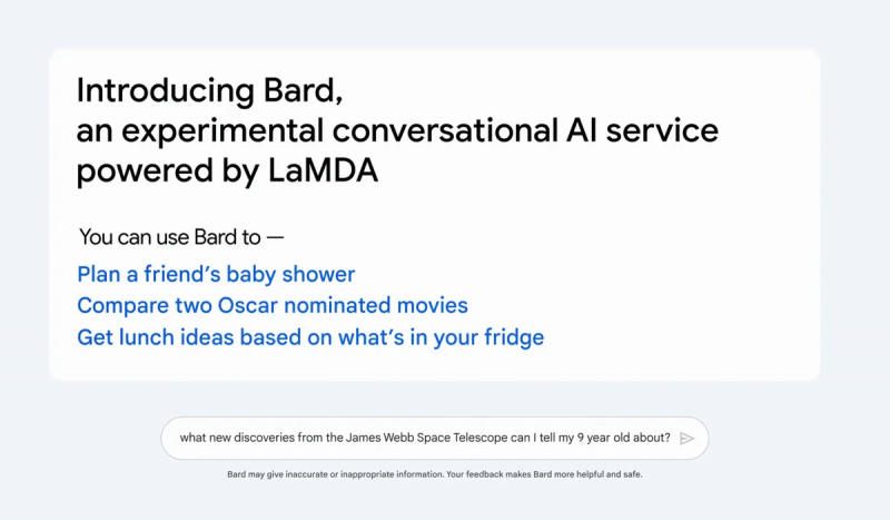 Google debuts AI-powered Bard chatbot for conversational search ...