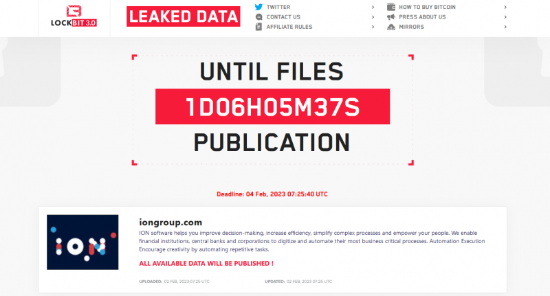 LockBit claims responsibility for ransomware attack on ION Trading ...